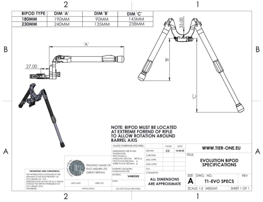 Tier One Evolution Bipod Carbon - Kurt Zimmermann Waffen AG