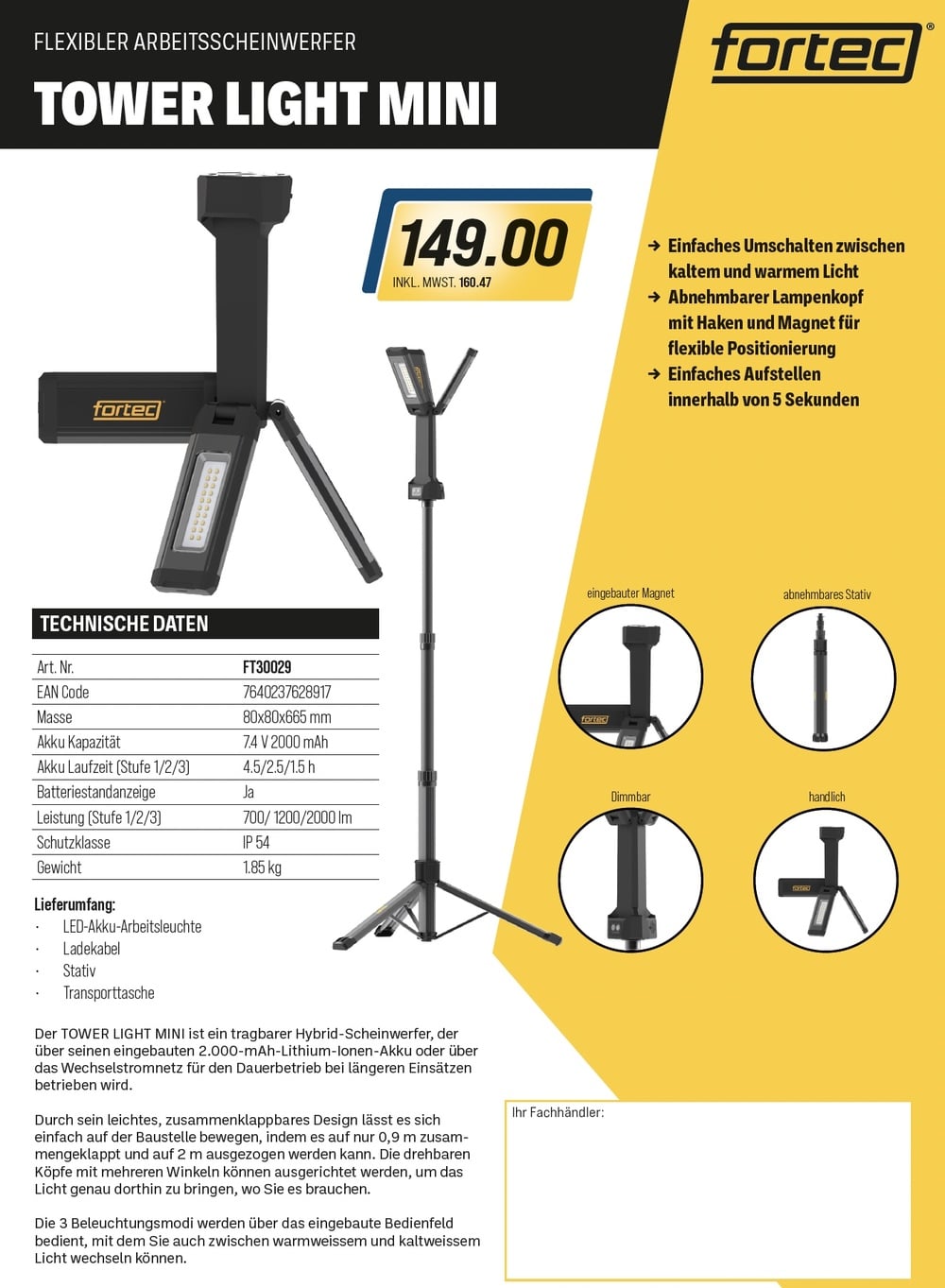Fortec Tower Light Mini - Kurt Zimmermann Waffen AG